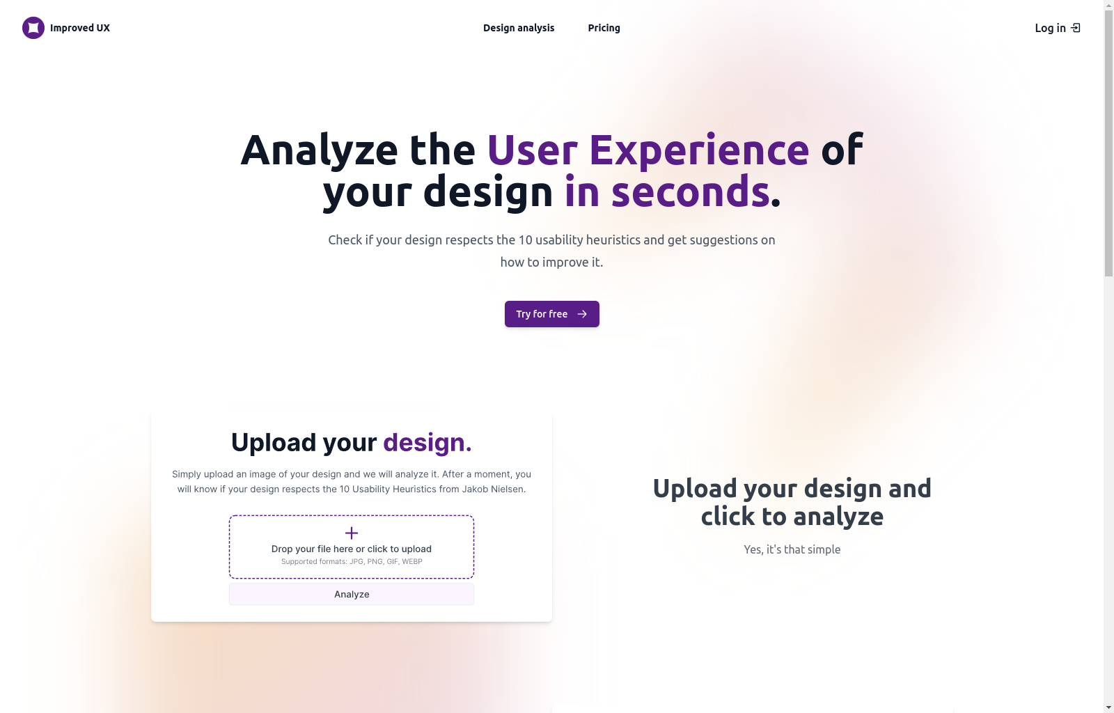 Analyze your design and get feedback - Improved UX